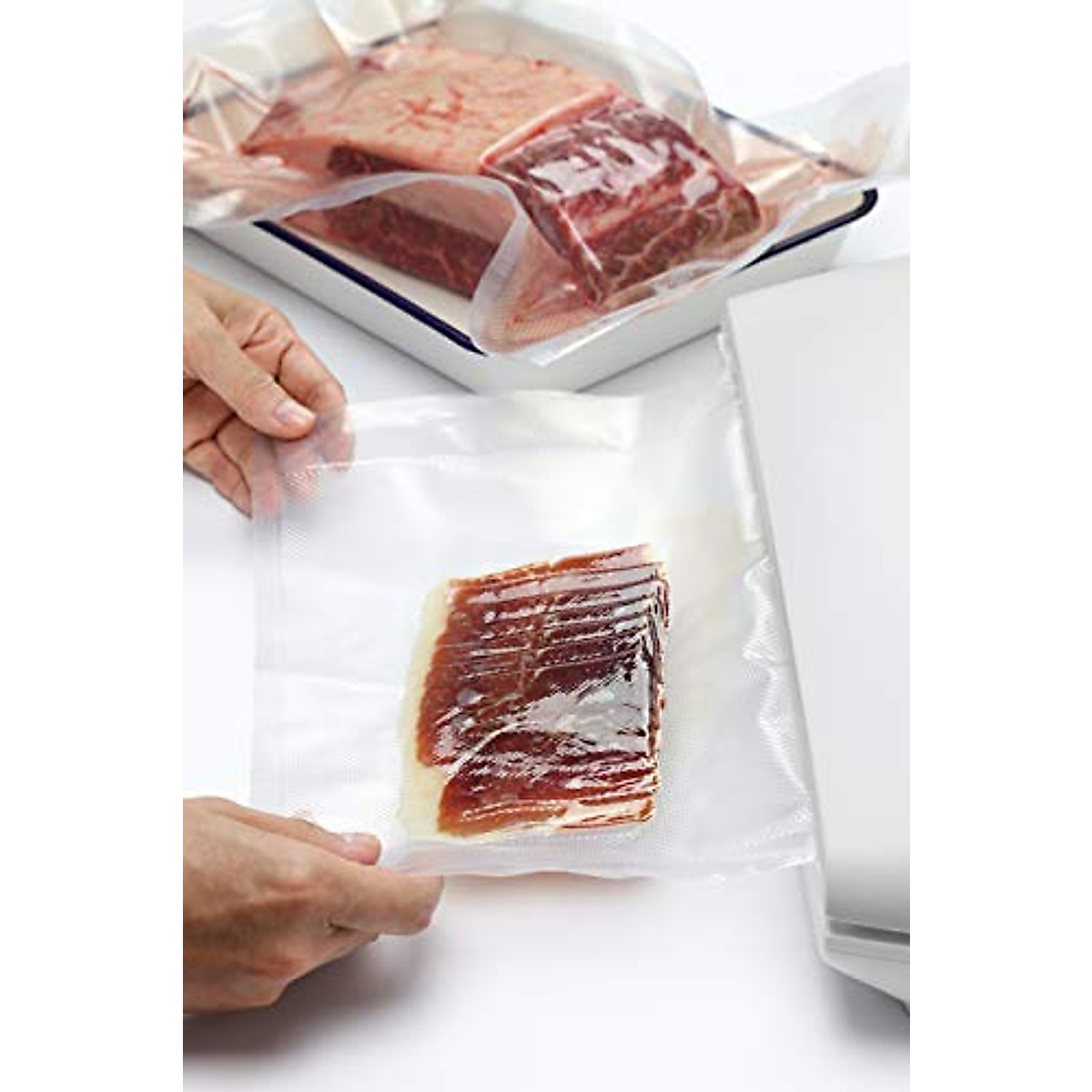 EverOne Vacuum Sealer Bag Roll for Sous Vide & Food Saver, 8" X 50', 2 Count