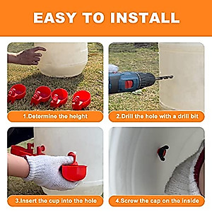 Belinova Chicken Water Cups 12 Pack,3/8 Inch Automatic Chicken Water Feeder,Geese,Quail,Poultry Waterer Kit for Ducks,BirdsWater Bowls…