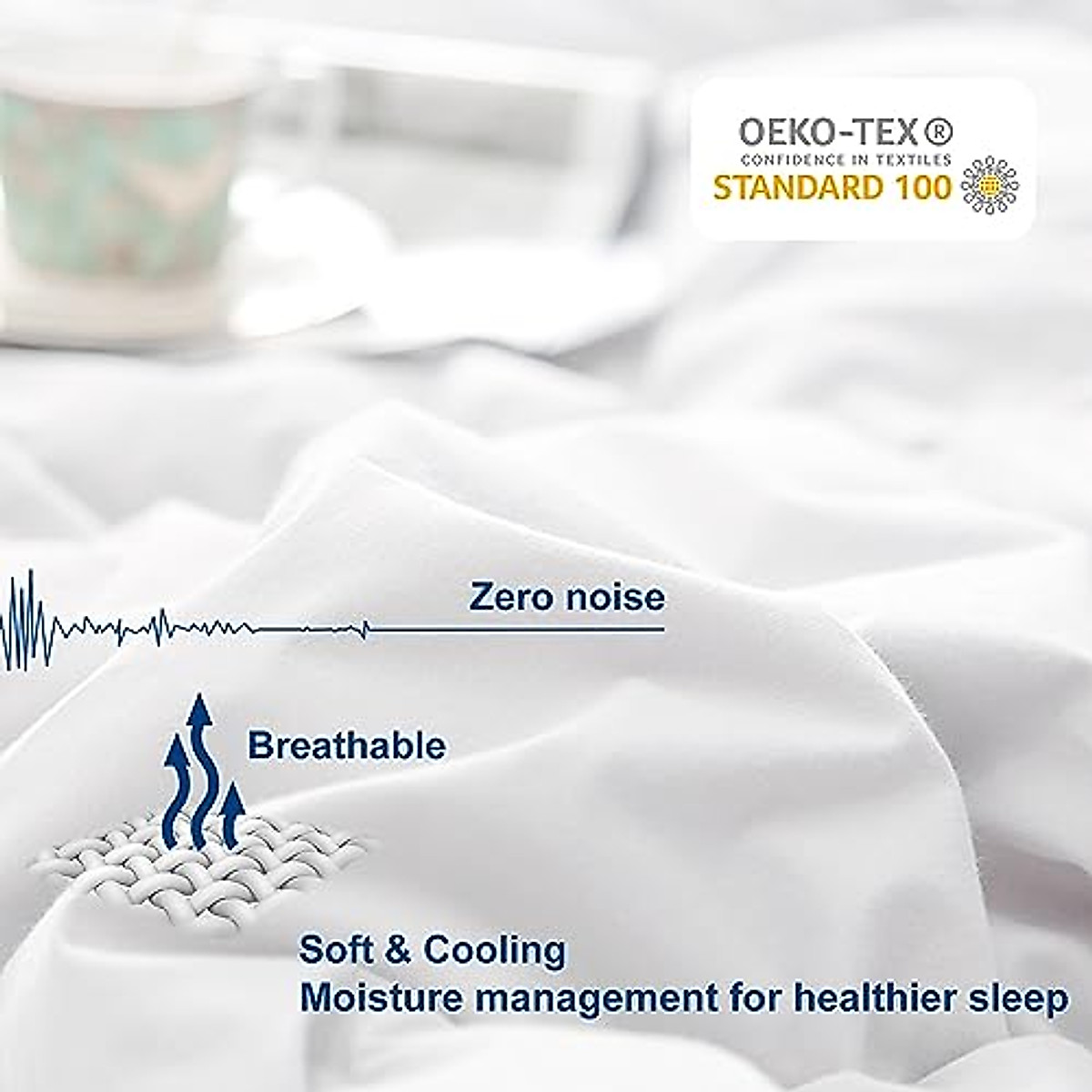 MEELUS Lightweight Comforter Cooling White, Soft Breathable Queen Size Summer Duvet Insert, Microfiber Down Alternative All Season Quilt with Corner Tabs, 88x88 inch