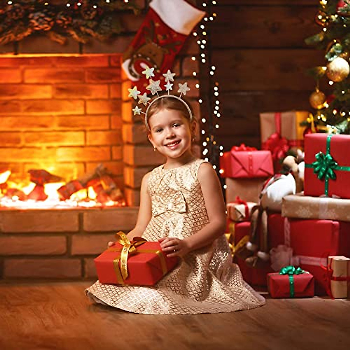 Minkissy Glitter Star Headband Star Headpiece Halloween Headband Funny Hairband Christmas Party Headwear Holiday Festival Hair Accessories for Girls Kids Women