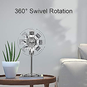 Gospire LED Makeup Mirror 1x/10x Magnifying with Touch Screen Adjustable LED Light, 7" Lighted Vanity Swivel Mirror Double Sided Cosmetic Mirror (Silver-Dimmable Switch)