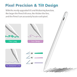 Stylus Pencil for iPad 10th Generation with Tilt Sensitive Magnetic Design Compatible with 2018 and Later Model Apple iPad 9th/8th Gen,iPad Pro 11/12.9 Inch,iPad Mini 5th/6th,iPad Air 5th/4th/3rd Gen