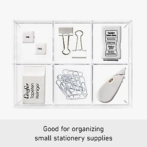 Like-It | MX-T11 | System Tray | Stackable Organizer | Drawer Organizer | A6 | 6 Divide |4.53" × 6.06" × 1.18" | Clear |