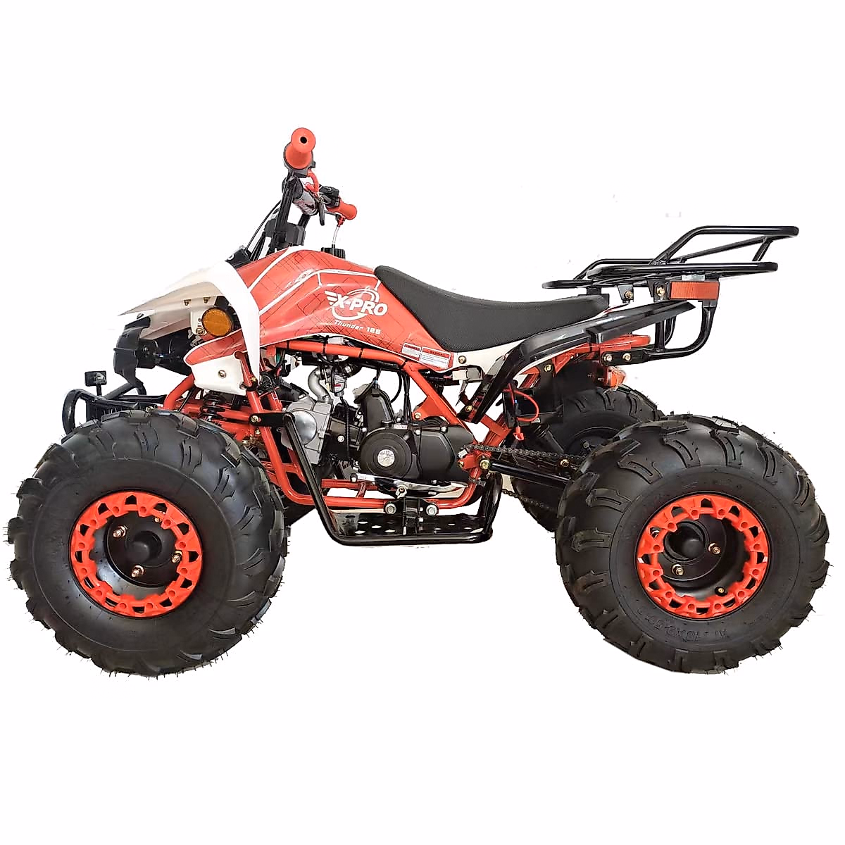X-PRO 125cc ATV Quad Youth 4 wheeler Adults ATVs Quads Middle Size 4 Wheelers ，Red
