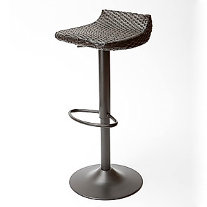 RST Outdoor IP-PEBST3205-E Deco 2 Piece Aluminum Patio Air Lift, Woven Seat Top, Height Adjustable, for Bar, Kitchen Island, Poolside Barstools, Espresso
