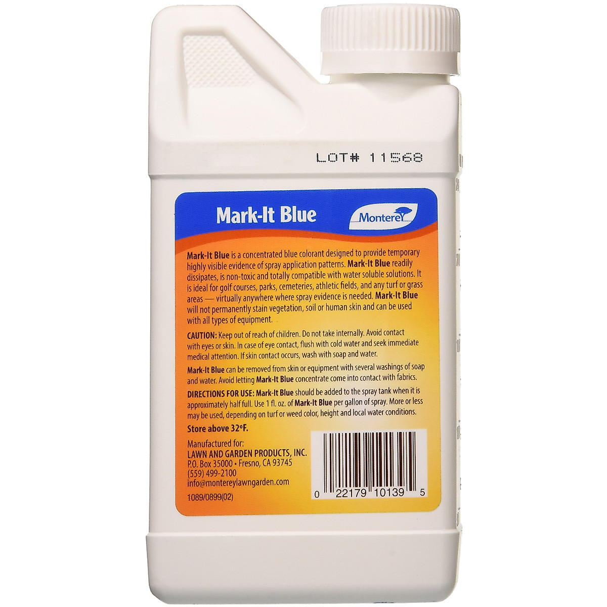 Monterey LG1130 Mark-It Blue Spray Solution Colorant Chemical Marker Dye for Insecticide, Herbicide, and Fungicide, 8 oz
