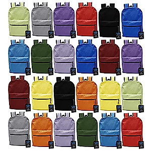 Winterlace 24 Pack Backpack, Bulk 17 inch Lightweight Outdoor Travel Gym Corporate Events Bag (Assorted)