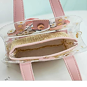 ZMNSZBD TPU women's transparent wallet, cute portable cross body clear wallet Stadium approved