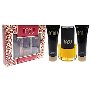 Dana Tabu Women 1.2oz EDC Spray, 2.5oz Body Lotion, 2.5oz Body Wash 3 Pc Gift Set