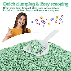 YODUPES Cat Litter, Lightweight Natural Tofu Clumping Cat Litter Odor Control 99.9% DustFree, Flushable Low Tracking, 10.6 LB Total, Pack of 2