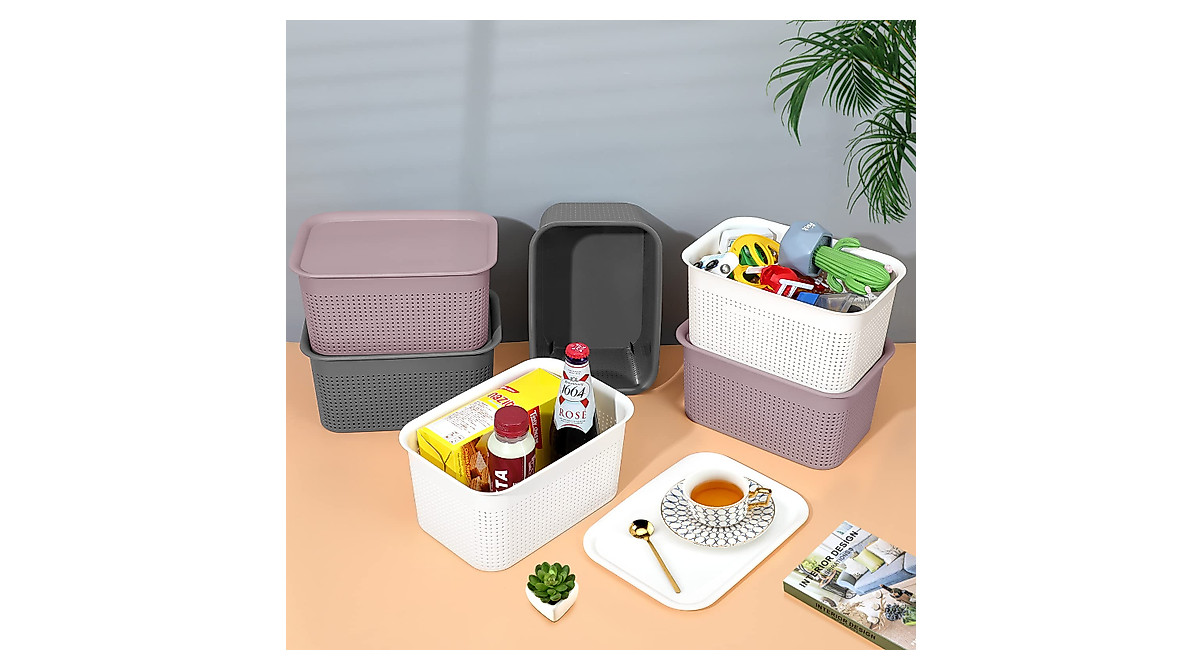 AREYZIN Plastic Storage Bins with Lid for Organizing Space