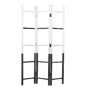 Deco 79 Farmhouse Wood Rectangle Room Divider Screen, 50" x 1" x 71", White