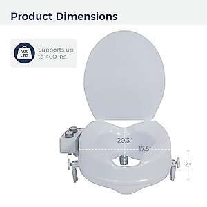 Drive Medical PreserveTech Raised Toilet Seat with Bidet (Ambient Water) Toilet Seat Riser, Elevated Toilet Seats for Seniors and Adults, Toilet Seat Bidet, Toilet Seat Elevator with Bidet Sprayer