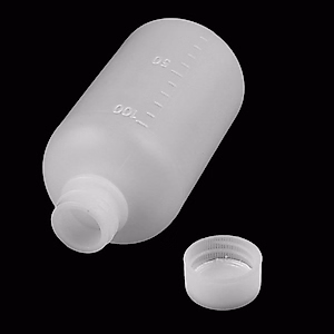 GDGY 20Pcs 100Ml, 3.4OZ PE Plastic Empty Small Mouth Graduated Lab Chemical Container Reagent Bottle Sample Sealing Liquid Medicine Bottle (20pcs 100ml, 3.38)