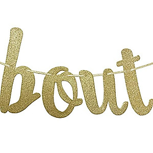 Taco Bout A Baby Gold Glitter Banner Sign Garland for Mexican Fiesta Themed Baby Shower Party Decorations Supplies Cursive Bunting Photo Booth Props