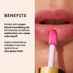 Winky Lux Barely There Sheer Tinted Lip Oil, Hydrating Lip Gloss Tint, Tinted Pink Glossy Lip Balm, Juicy Non Sticky Lip Gloss, Pink Lip Oil & Lip Tint with Jojoba Oil, Lucious