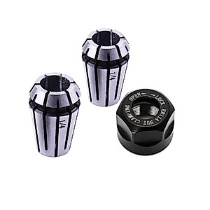 𝐋𝐮𝐨 𝐤𝐞 ER11 Spring Collet Nut Set - AAA Level High Precision ER11 1/4 Inch Collet Chuck + ER11 Clamping Nut for CNC Engraving Mechine/Lathe Milling Tool