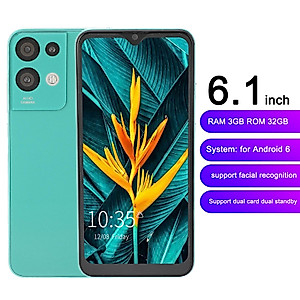 6.1 Inch HD Smartphone Dual SIM Card Mobile Phone, 3G Unlocked Cell Phone Support Face Recognition For 6.0 OS, 3GB 32GB, 6779 10 Core Processor, 5MP 8MP HD Camera, WiFi, FM Radio, 2800mah(Green)