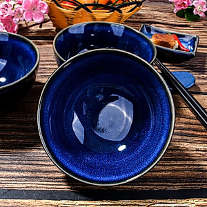 BOSILI Rice Bowl set, Cereal Bowls Microwave and Dishwasher Safe, Ceramic Bowl set of 4 for Soup Rice Oat