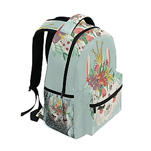 senya Cute Llama Flower Fantasy Backpack School Bag Travel Daypack