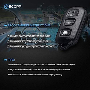 ECCPP HYQ12BBX Keyless Entry Car Key Remote Fob Replacement for 99-2009 for T oyota 4Runner/ 98-1999 for T oyota Avalon/ 01-2007 for T oyota Sequoia (3 Buttons) HYQ12BBX HYQ12BAN HYQ1512Y set of 2