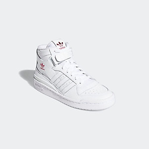 adidas Originals Women's Forum Mid Sneaker, White/White/White, 9