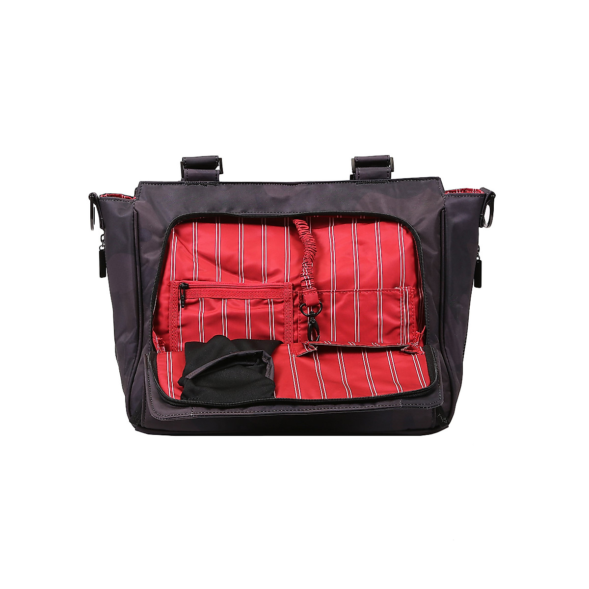 JuJuBe Be Classy Structured Multi-Functional Diaper Bag/Purse, Onyx Collection - Black Ops