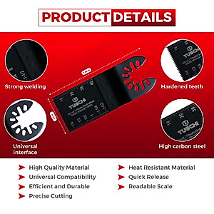 OHROS 24Pcs Titanium Oscillating Saw Blades Professional Universal Multitool Blades for Wood Plastics Metal Fit Dewalt Ryobi Quick Release Multi Tool Blades Kits All Purpose Cutting Coping Tools