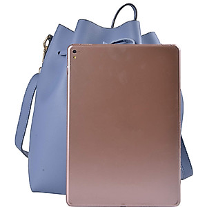 QZUnique Handbag Set Women's PU Leather Drawstring Bucket Bag Crossbody Shoulder Bags Purses Set With Colorful Strap Blue