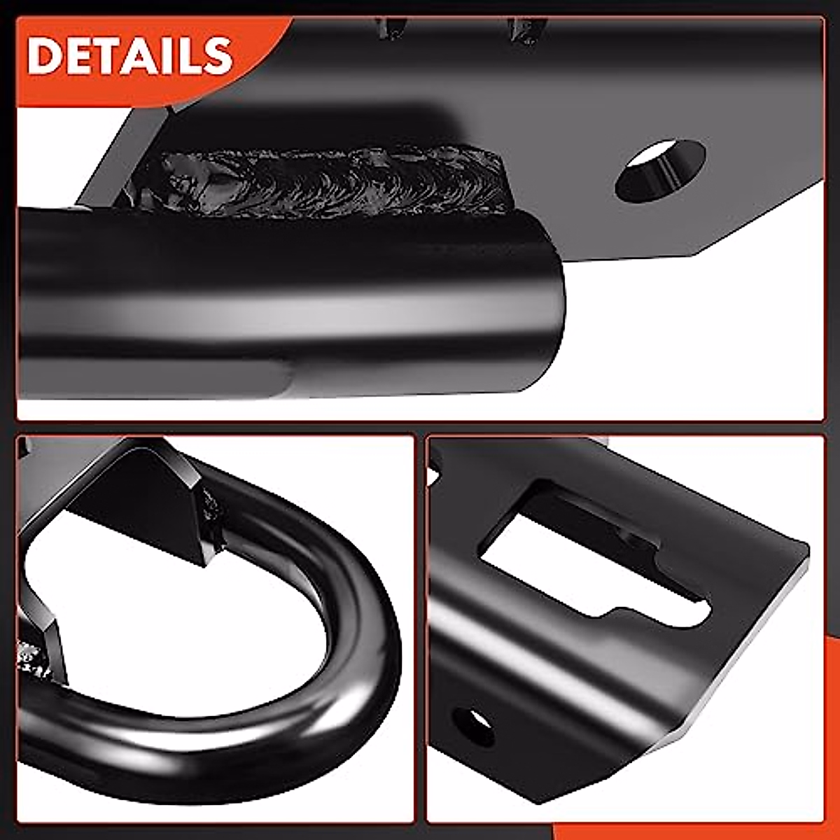 A-Premium Pair (2) Front Tow Hooks Heavy Duty D-Ring with Hardware Compatible with Ford F-150 F150 2009-2021 Pickup, Front Left and Right, Replace# FL3Z17A954C