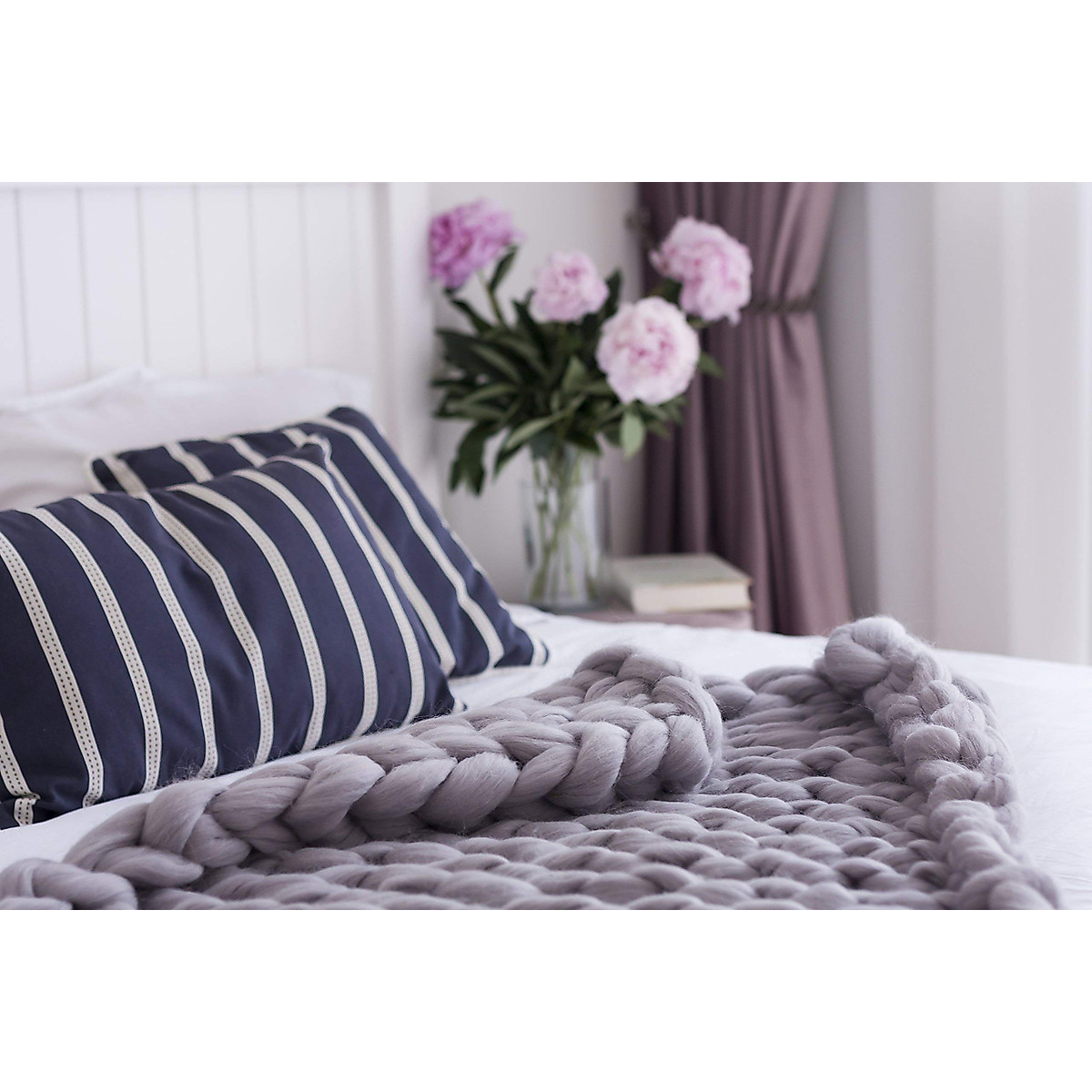 Merino wool blanket, Chunky knit blanket, Giant blanket, Chunky knit throw, Arm knitted blanket, Throw blanket