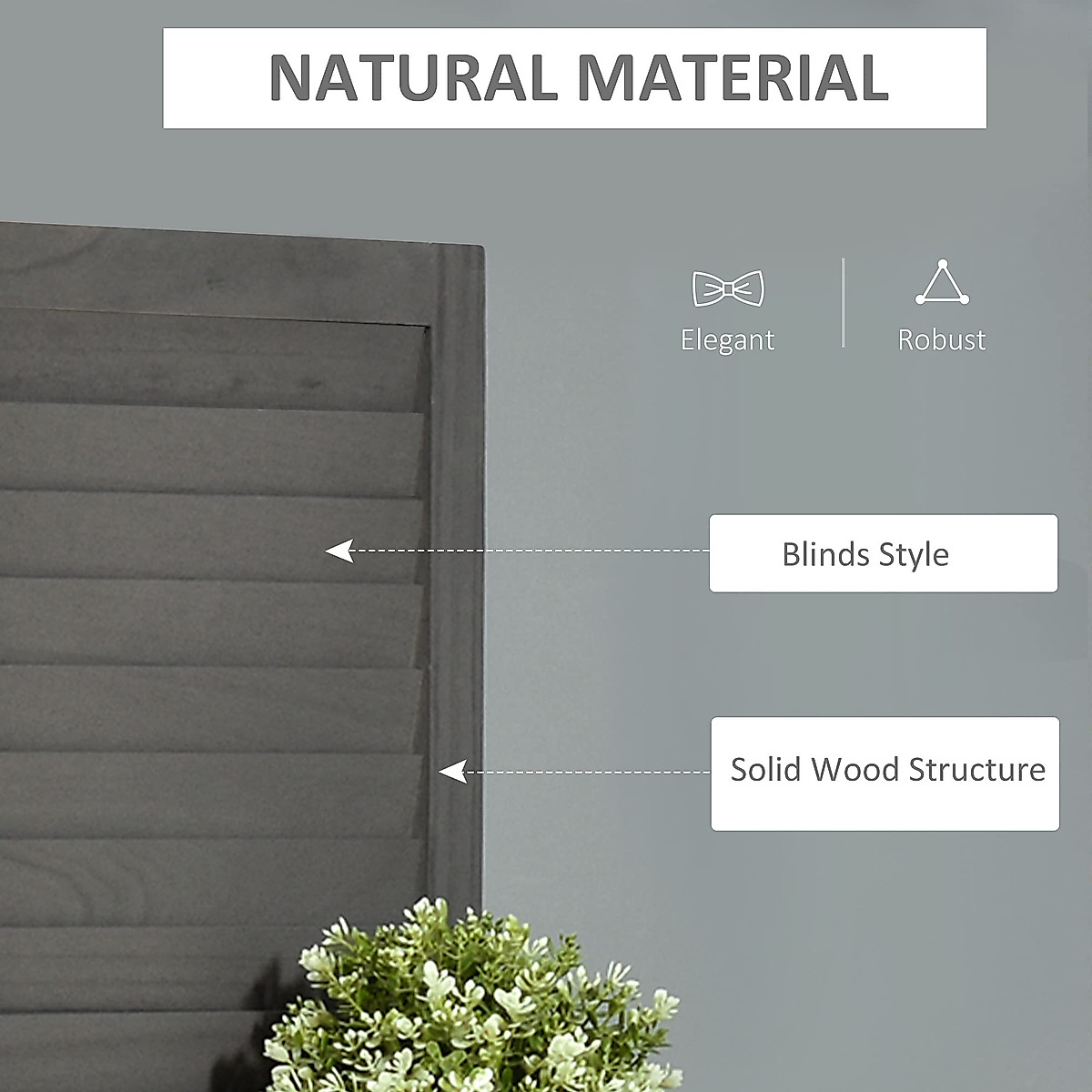 HOMCOM 4 Panel 67" Tall Wood Privacy Screen Room Divider with 3 Display Shelves, and Folding Storage for Bedroom or Home Office, Grey