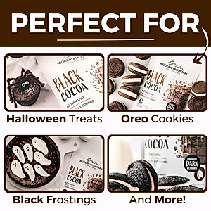 Black Cocoa Powder (1 lb) Bake the Darkest Chocolate Baked Goods, Achieve Rich Chocolate Flavor, All-Natural Substitute for Black Food Coloring, Dutch Processed Cocoa Powder, Fair Trade Certified, Unsweetened, Extra Dark