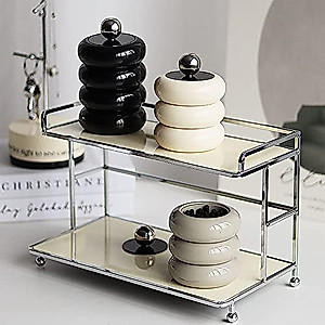 Cotton Swab Container Qtip Holder Makeup with Lid for Bathroom (Milky White 3 Layers)