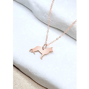 Sterling Silver 14k Gold/Rose Gold Necklace, Rottweiler, Great Dane, Pitbull, Border Collie, German Shepherd, Australian Shepherd, Doberman, Cocker Spaniel, Sterling Silver, No Gemstone