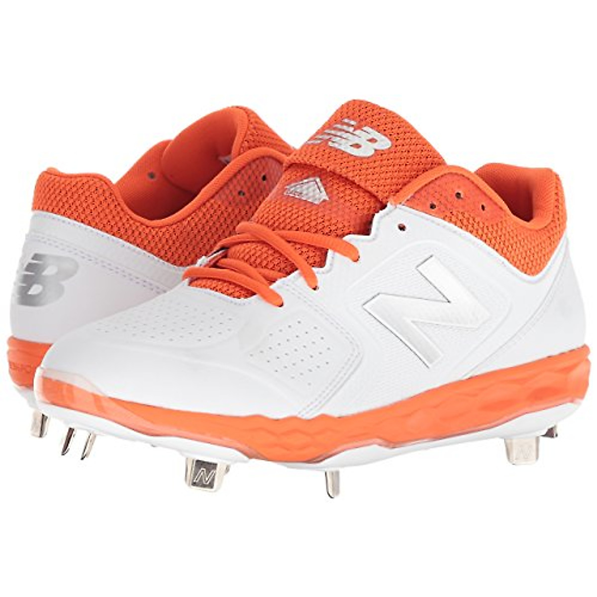 New Balance Women's Fresh Foam Velo V1 Metal Softball Shoe, Orange/White, 5.5 M US