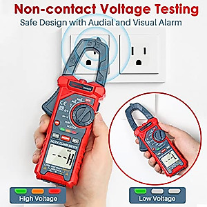 AstroAI Digital Clamp Meter Multimeter 4000 Counts Auto-ranging Amp Tester Measuring AC/DC Voltage & Current, Resistance, Capacitance, Frequency, Continuity, Live Wire Test, NCV Detection