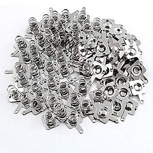 Youliang 50pcs AAA Environmental Protection Battery Positive-Negative Conversion Contact Spring Nickeling Plate 10x9mm