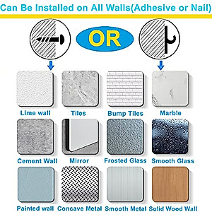 Auchic Shower Caddy,Shower Shelves [6 Pack],Adhesive Bathroom Shower Organizer Suction,No Drilling,Rustproof Stainless Steel Shower Soap Holder for Inside Shower,Black