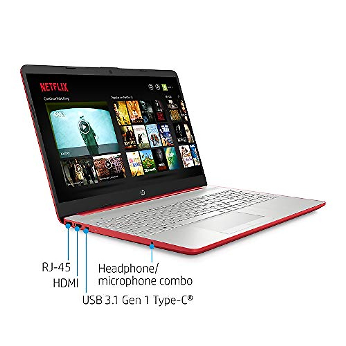 2021 HP Pavilion 15.6" HD Laptop Computer, Intel Dual-core Pentium Processor, 16GB RAM, 512GB SSD, HD Webcam, Intel UHD Graphics 605, Bluetooth, USB-C, HDMI, Win 10, Red, 32GB SnowBell USB Card
