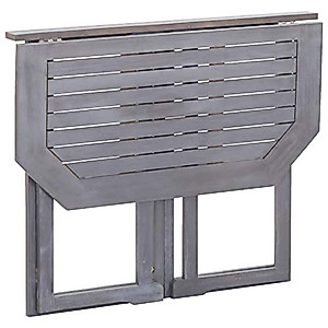 YUUIKLLE Folding Balcony Table，Wood Garden Table, Outdoor Side Table Indoor Outdoor ，for Patio, Balcony or Living Spaces, Kitchen,Garden，35.4"x19.7"x29.1" Solid Acacia Wood