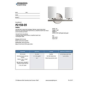 Replay Collection 2-Light Etched White Glass Modern Bath Vanity Light Brushed Nickel