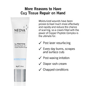 NEOVA SmartSkincare Cu3 Tissue Repair & Post Laser Cream 56g, 2 Oz. | Clinical Repair Copper Peptide Cream | Improves & Accelerates Skin Healing & Reduces Irritation