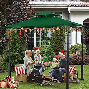 ABCCANOPY 8'x 5' Grill Gazebo Canopy - Outdoor BBQ Gazebo Shelter with LED Light, Patio Canopy Tent for Barbecue and Picnic (Forest Green)