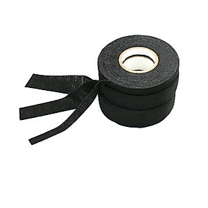 Tueascallk 6 Rolls 300 Feet Black High Temperature Resistant Insulating Fiber Flannel Electrical Tape, Automobile Wiring Harness Friction Tape, Width 1", 3/4", 3/8"