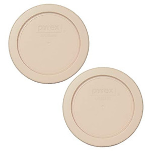Pyrex 7202-PC Blush Round Plastic Food Storage Lid, Made in USA - 2 Pack