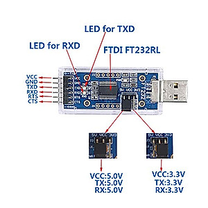 DSD TECH SH-U09C USB to TTL Serial Adapter with FTDI FT232RL Chip Compatible with Windows 11, 10, 7 and Mac OS