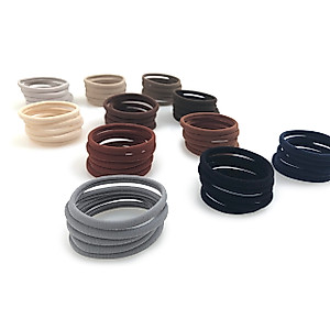 Heliums Seamless Hair Ties - Sandy Blonde - Skinny 6mm No Damage Ponytail Holders, 1.75 Inch, Medium Hold for Thin to Normal Hair - 18 Pack