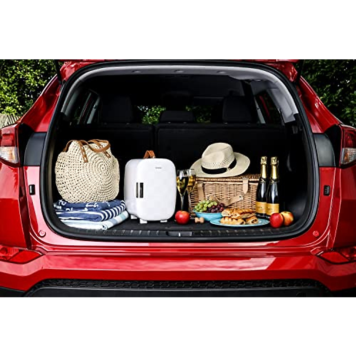 Subcold Pro6 Luxury Mini Fridge Cooler 6 Litre / 8 Cans AC & Exclusive USB Power Option Small Portable Fridge For The Office, Bedroom, Car, Skincare & Cosmetics Chequer White