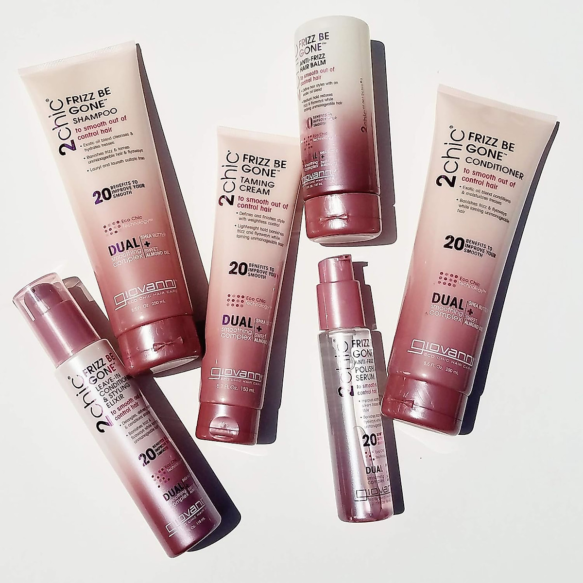 GIOVANNI 2chic Leave-In Conditioning Styling Elixir - Anti-Frizz Natural Hair Smoothing Formula with Shea Butter & Sweet Almond Oil, Macadamia, Detangler, Paraben Free, Color Safe Conditioner - 4 oz